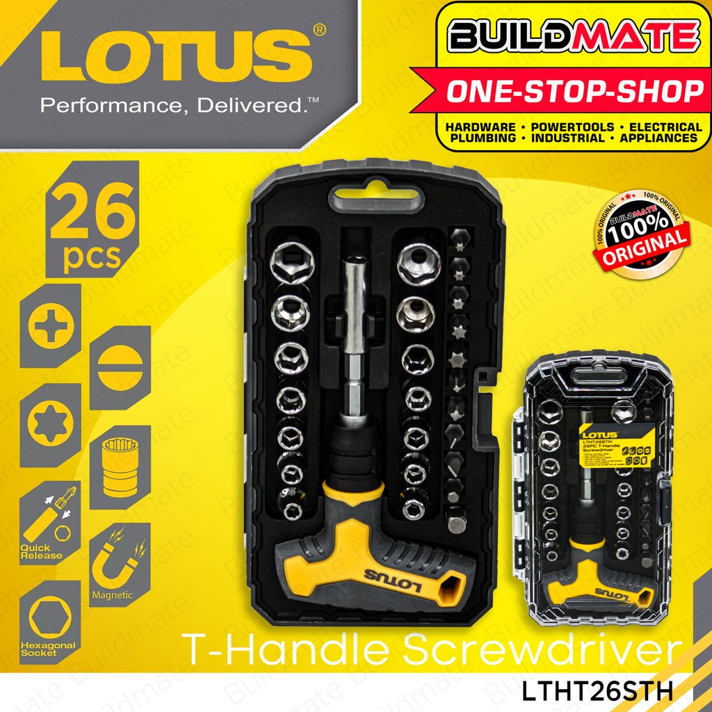 LOTUS 26PCS T-Handle Wrench Screwdriver Set Screw & Socket Bits Screw ...