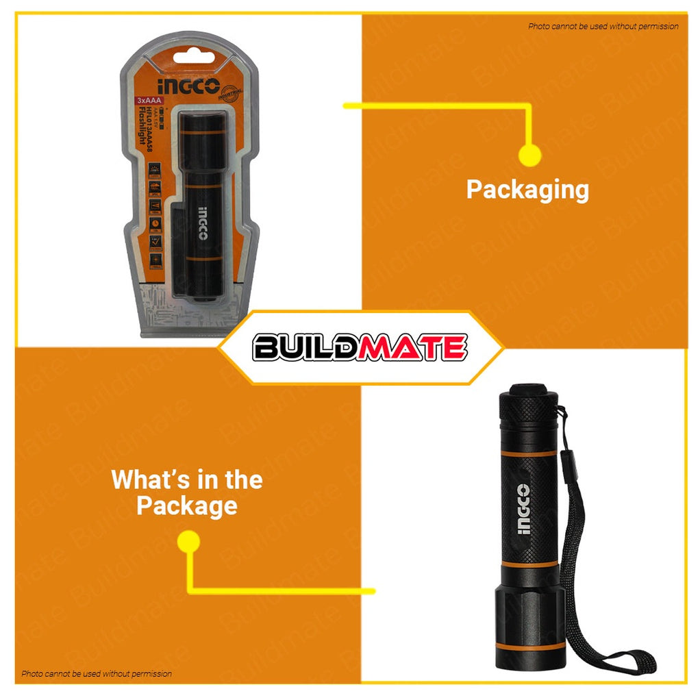 INGCO Industrial LED Flashlight 200 | 250 Lumens IP64 Battery Flash Li ...