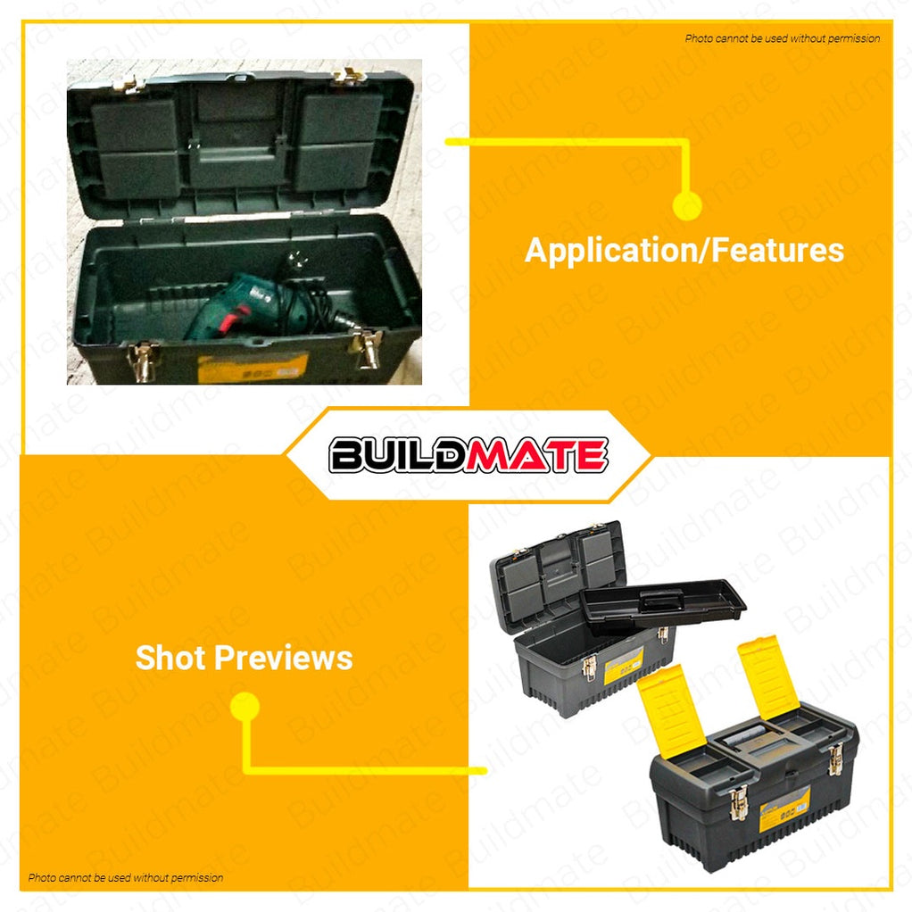 LOTUS Tool Box Organizer 20" Inch Toolbox Metal Latches Storage Box Wi ...