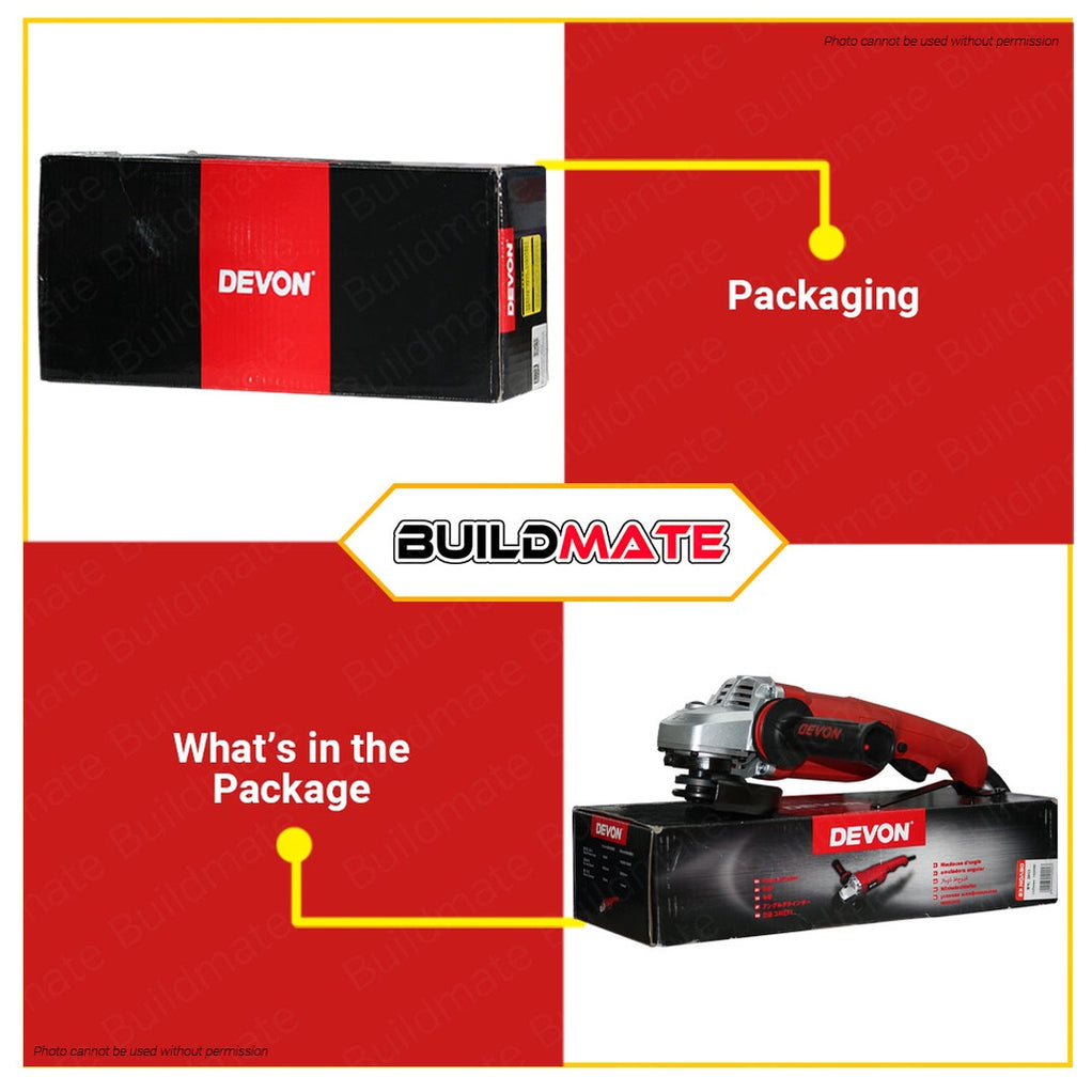 Devon Industrial 1400W 125mm Angle Grinder Electric Grinder Cutting Gr ...