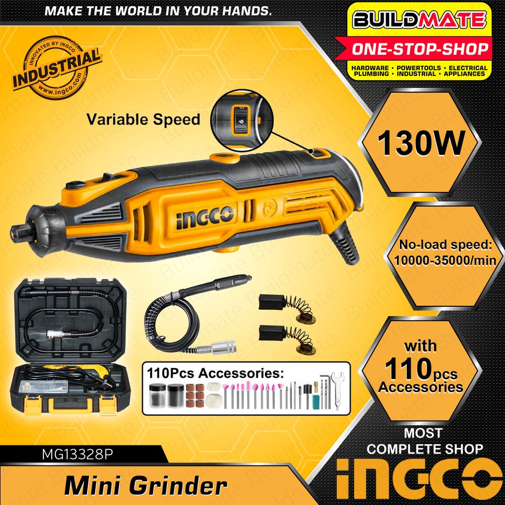 INGCO Mini Grinder 130W Electric Grinder Drill Engraver w/ 110pcs Acce ...